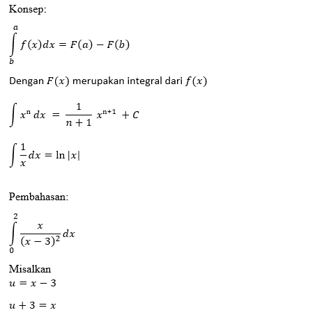 INTEGRAL TENTU batas bawah integral 0, batas atas...