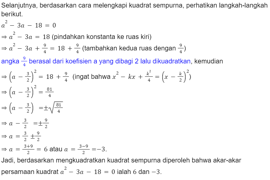tentukan akar akar persamaan kuadrat dengan rumus ...
