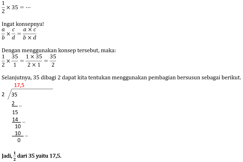 1/2dari 35 berapa?...