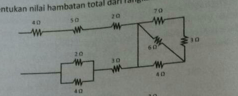 Tentukan nilai hambatan total dari rangkaian berik...