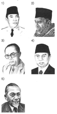 Perhatikan gambar berikut ! Tiga tokoh yang merumu...