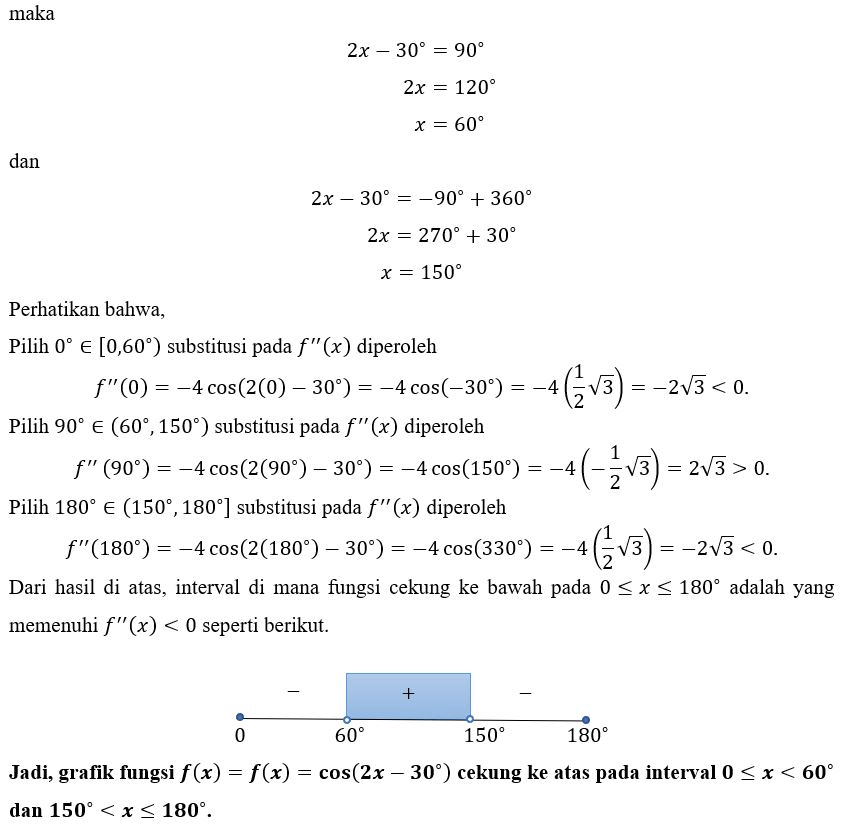 interval x sehingga grafik fungsi f(x) = cos (2x-3...
