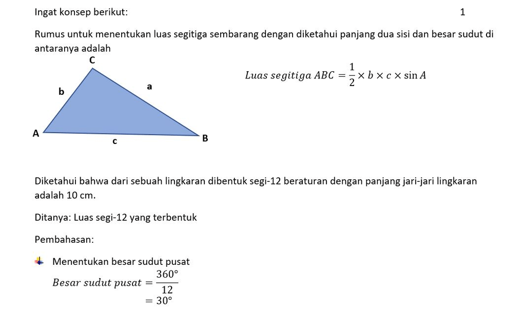 pada sebuah lingkaran segi-12 beraturan. jika jari...