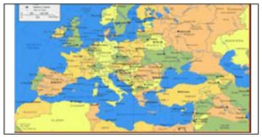 Perhatikan gambar peta Eropa berikut ini! Berdasar...