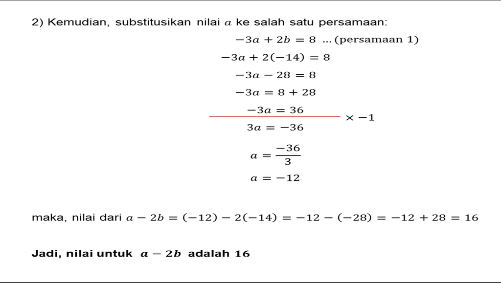 Jika a dan b merupakan penyelesaian dari persamaan...