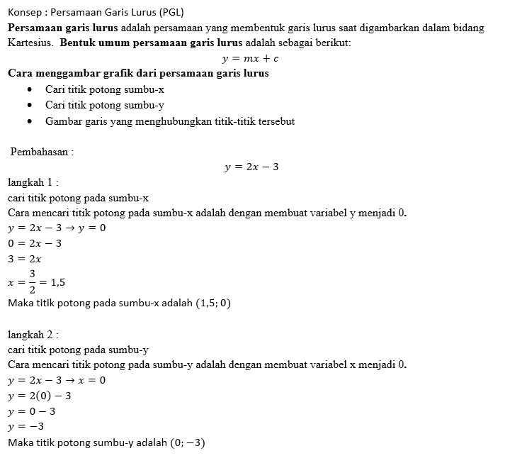 Gambarlah garis lurus dengan persamaan berikut. y=...