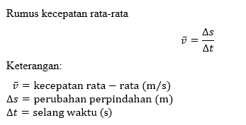 rumus kecepatan rata rata...