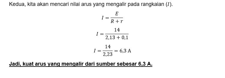 Jika R1 = 2 ohm, R2 =1 ohm, R3 = 3 ohm, R4 = 2 ohm...