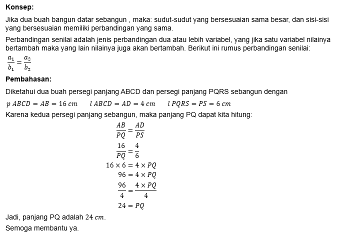 Diberikan dua buah persegi panjang ABCD dan perseg...