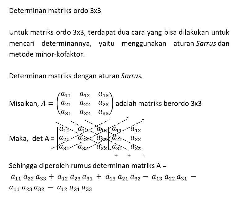 3 . Tentukan determinan dari matriks: a. (,(,2,,1,...