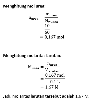 berapa molaritas larutan urea Co(NH2)2 yang mengan...