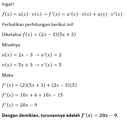 tentukan turunan dari setiap fungsi berikut. f(x)=...