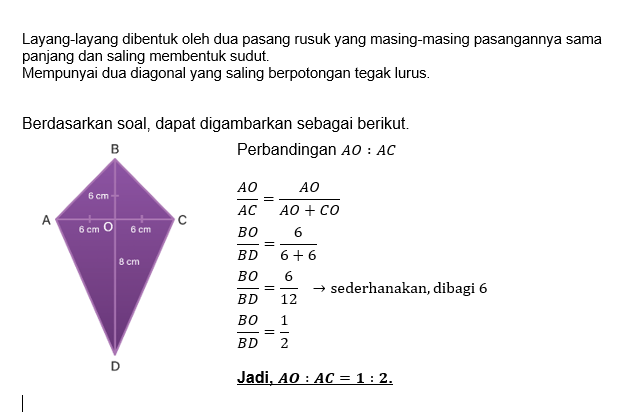 Diketahui ABCD adalah layang-layang diagonalnya be...