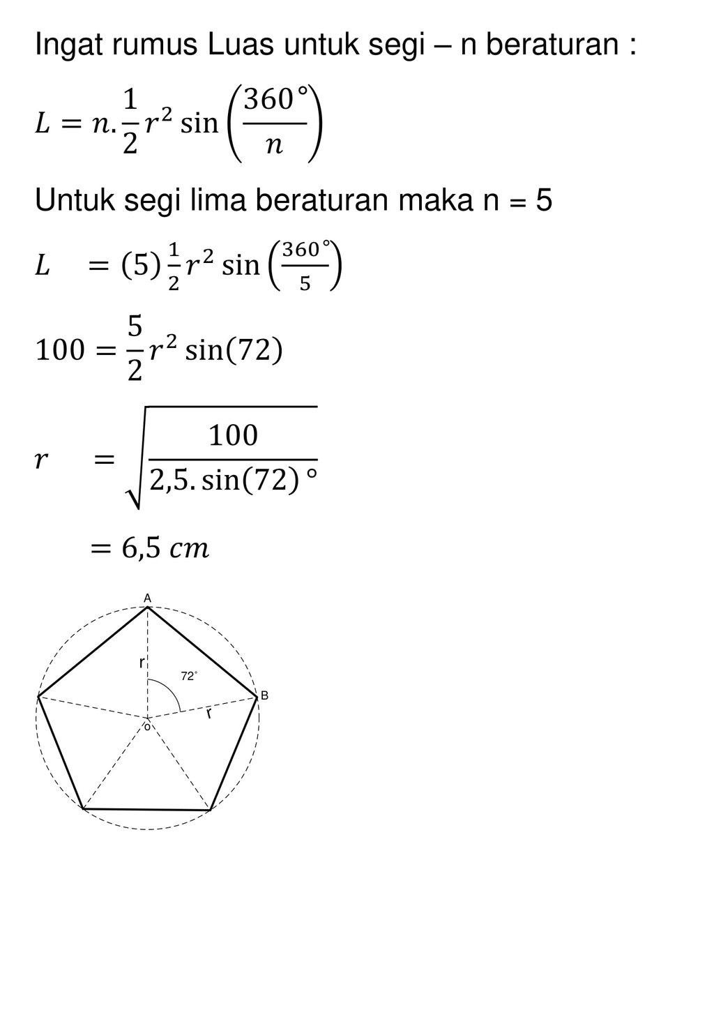 Sebuah prisma segi lima di ketahui luas alasnya 10...