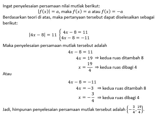 Tentukan himpunan penyelesaian dari persamaan nila...