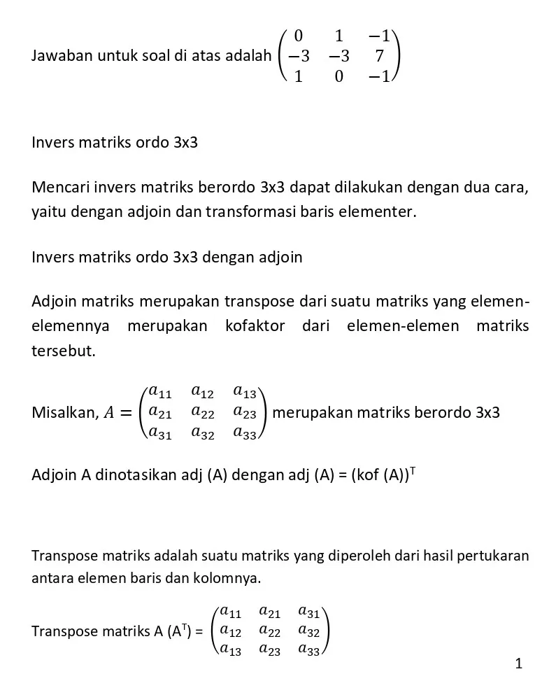 Invers Dari Matriks 3 1 4 4 1 3 3 1 3 Adalah Invers Dari Matriks 3 1 4 4 1 3 3 1 3 Adalah