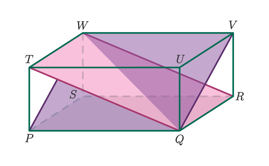 Hasil perpotongan antara bidang PQVW dan bidang QR...