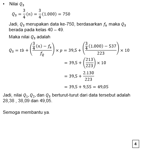 Perhatikan data berikut. Nilai Frekuensi (0-9) 5