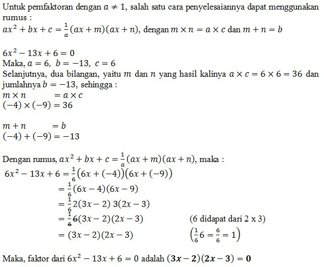 Faktorkan bentuk aljabar berikut dengan cara fakto...