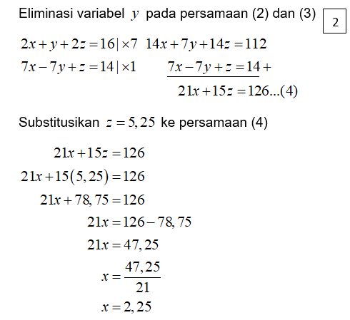 diketahui sistem persamaan linear brkt a.2x+y-2z=-...