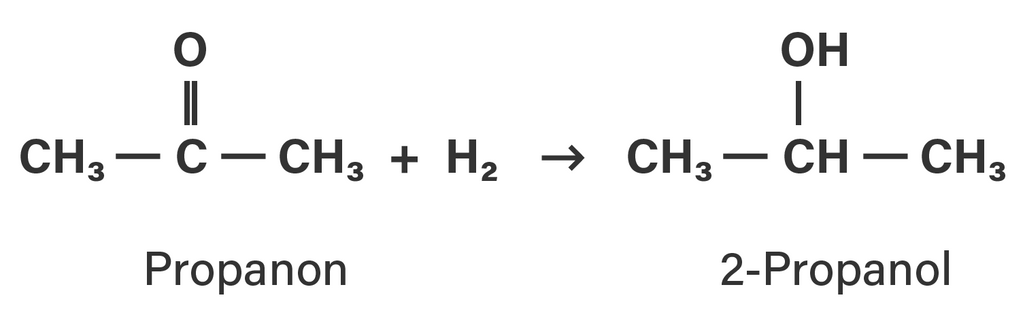 Reduksi propanon (aseton) menghasilkan….....