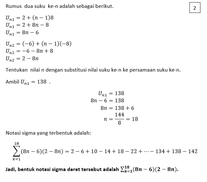 10 Contoh Soal Bentuk Deret Notasi Sigma