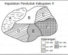 Berdasarkan peta ke padatan penduduk di Kabupaten ...
