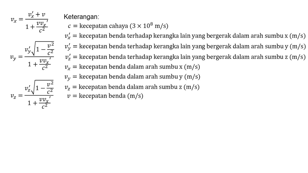 rumus transformasi kecepatan...