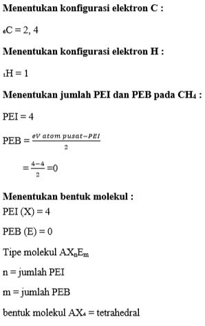 Berdasarkan teori domain elektron, bentuk molekul ...