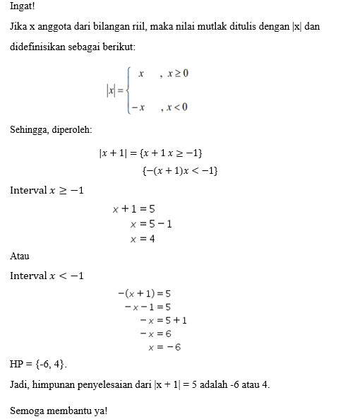Tentukan nilai x yang memenuhi persamaan berikut.