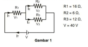 Perhatikan gambar 1 berikut! Besarnya arus total