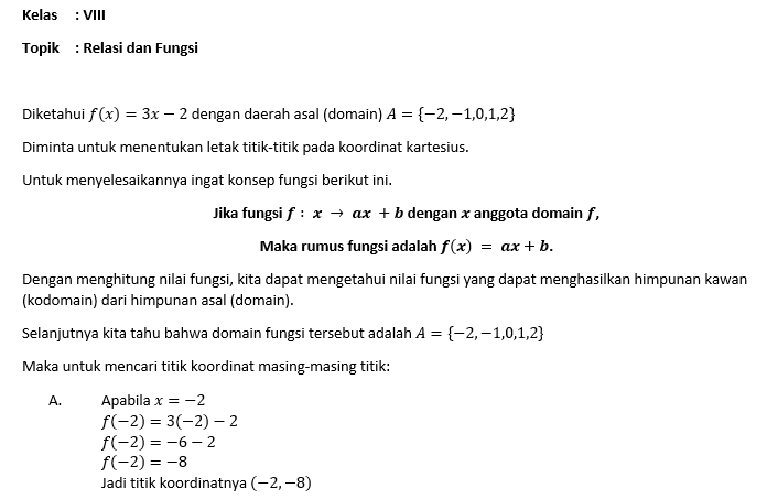 Suatu fungsi f dirumuskan sebagai f(x)=3x−2 dengan... Suatu fungsi f dirumuskan sebagai f(x)=3x−2 dengan...