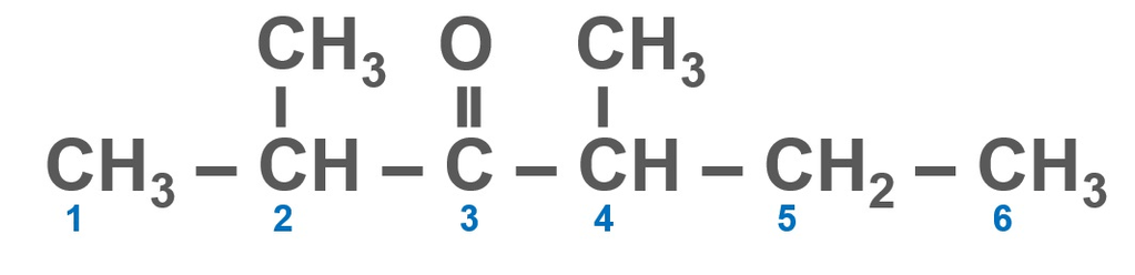 struktur dari 3,5 -dimetil- 4 heksanon...