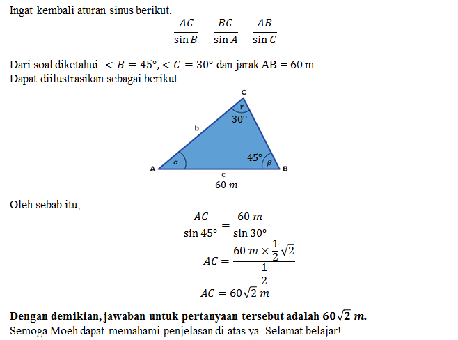 Sebidang tanah berbentuk segitiga dengan setiap ti...