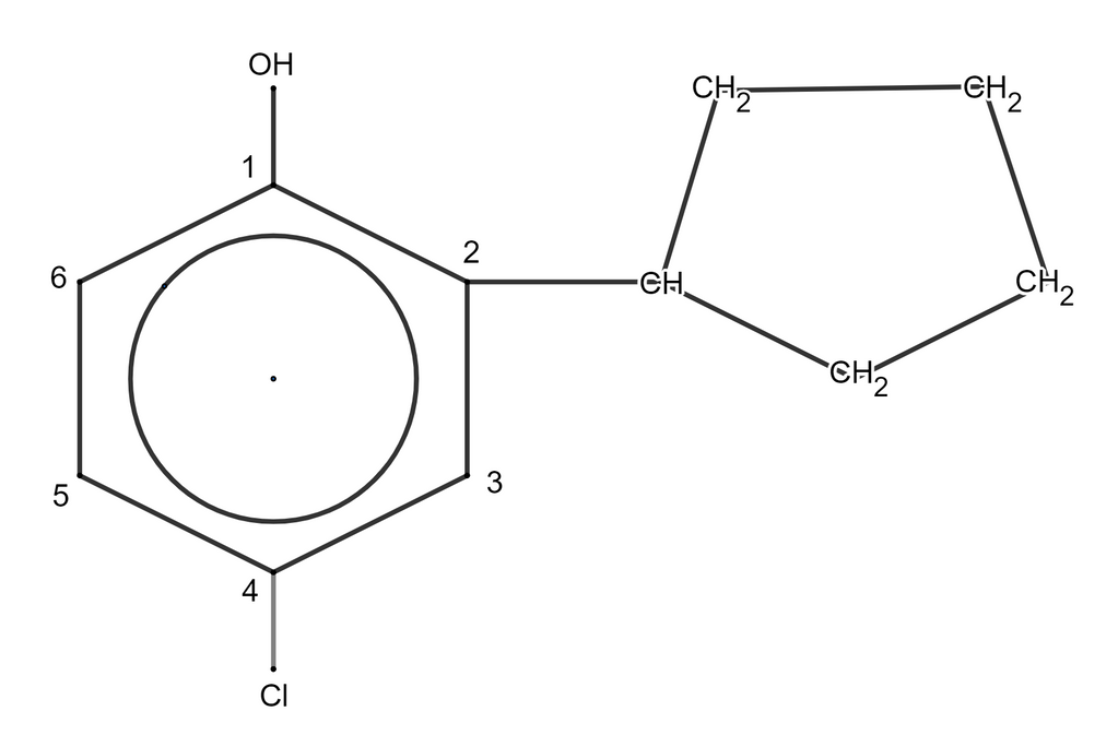 Gambar struktur Dowicide 9 (2-siklo pentil4-kloro ...