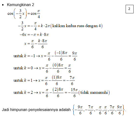 Tentukan himpunan penyelesaian dari persamaan trig...