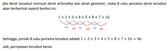 diketahui suatu deret:1+2+3+4+5+8+…+…berdasarkan d...