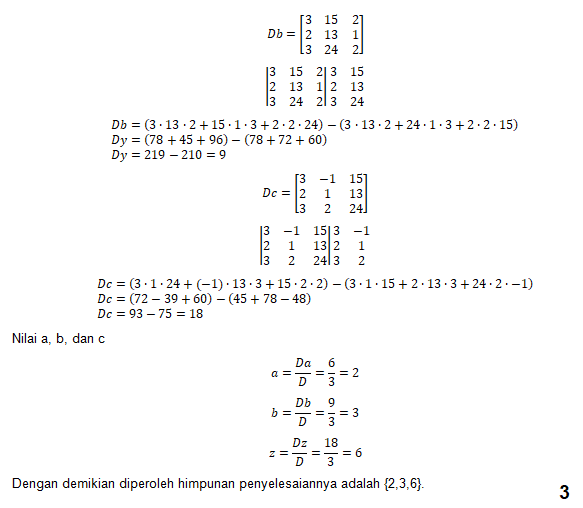 Tentukan himpunan penyelesaian dari sistem persama...