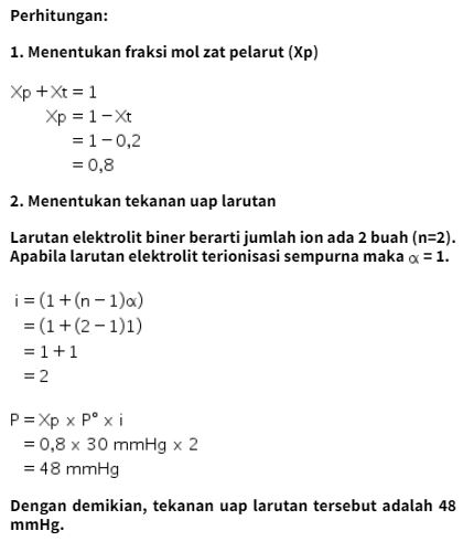 Larutan elektrolit biner pada suhu tertentu memili...