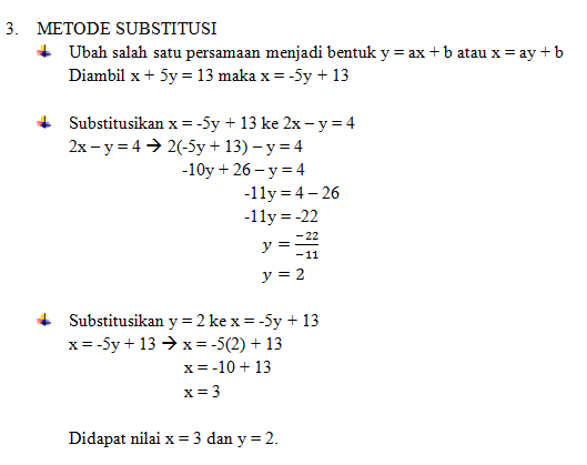 Tentukan nilai x dan y dari persamaan berikut deng...