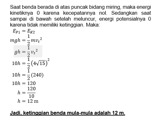 sebuah benda meluncur tanpa gesekan dari atas suat... sebuah benda meluncur tanpa gesekan dari atas suat...