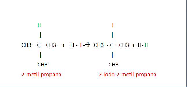 Jika 2 metil propana di reaksikan dengan asam iodi...