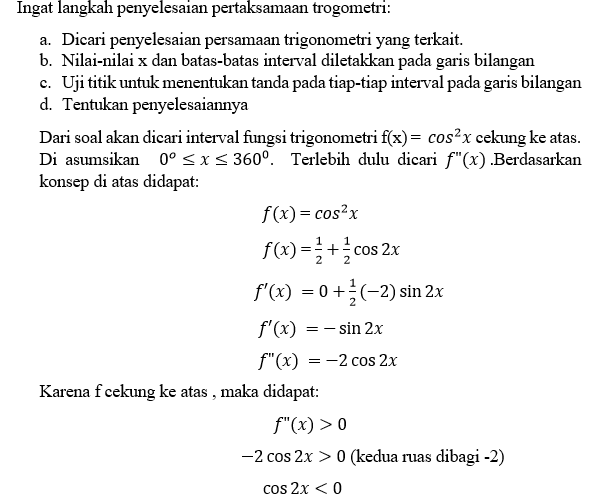 Interval fungsi trigonometri f(x) = cos² x cekung ...