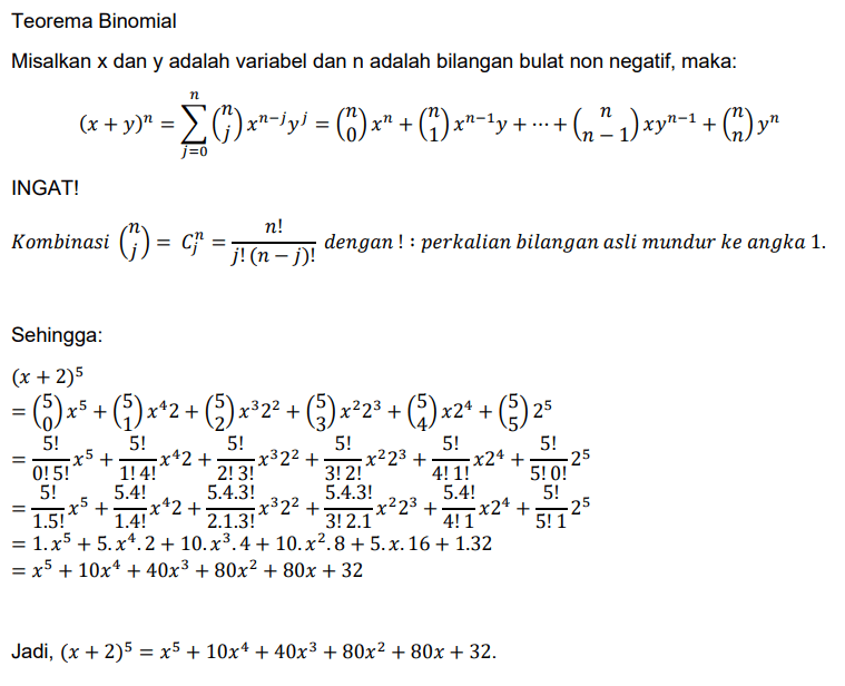 Gunakan teorema Binomial untuk mengekspansikan eks...