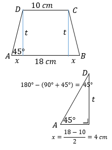 Pada trapesium ABCD di samping diketahui bahwa, (A...