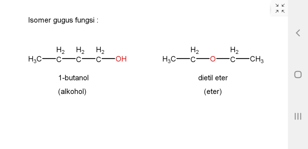 Isomer fungsi dari senyawa alkohol berikut : CH3-...