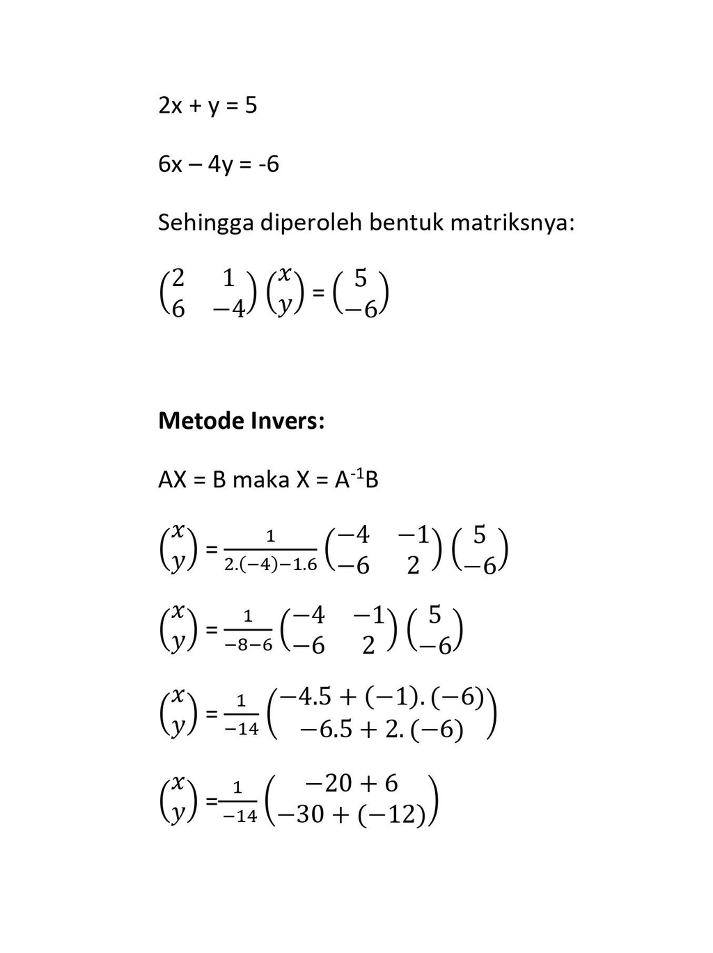 Tentukan penyelesaian SPLDV berikut ini dengan men...