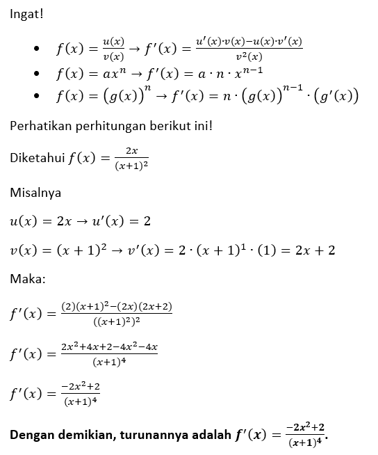 tentukan turunan dari setiap fungsi berikut. f(x)=...