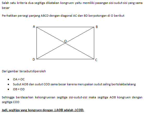 ABCD adalah persegi panjang. Kedua diagonal AC dan...