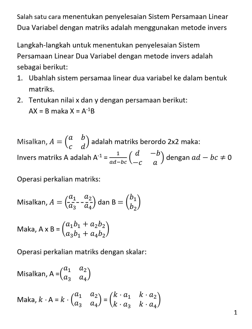 Carilah nilai x dan y pada sistem persamaan linier...